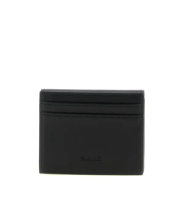 Pinko Buckle-detailed Folded Saddle Wallet - Black