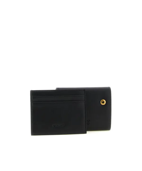 Pinko Buckle-detailed Folded Saddle Wallet - Black