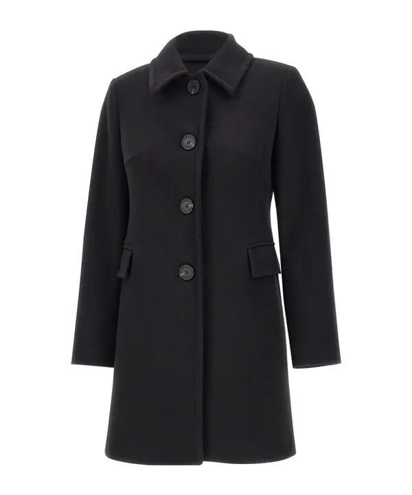 KAOS Classic Buttoned Coat - Black