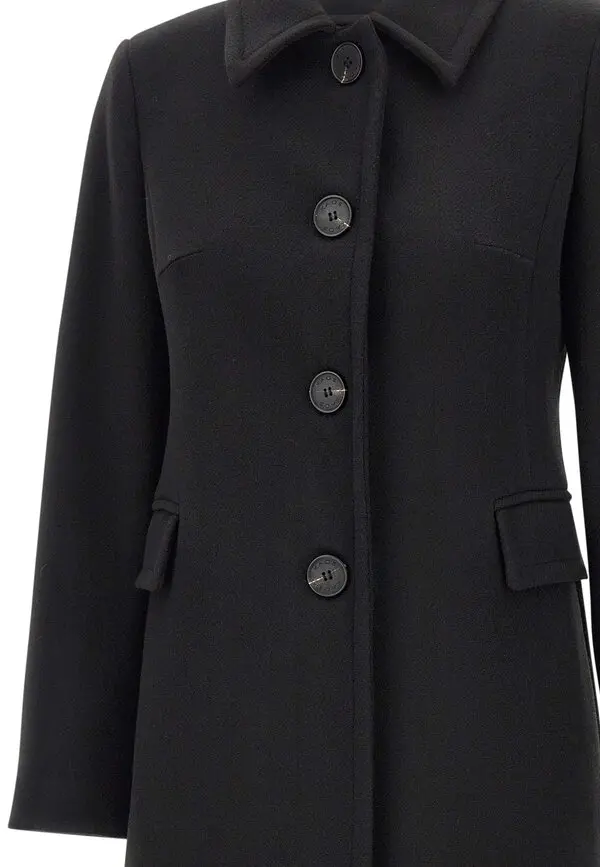 KAOS Classic Buttoned Coat - Black
