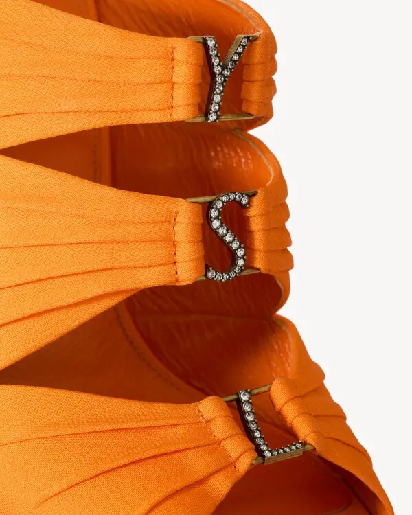 Saint Laurent Emilie Embellished Mules - Orange