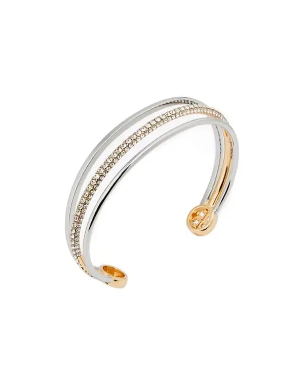 Tory Burch Mixed Pavé Cuff Bracelet - Yellow