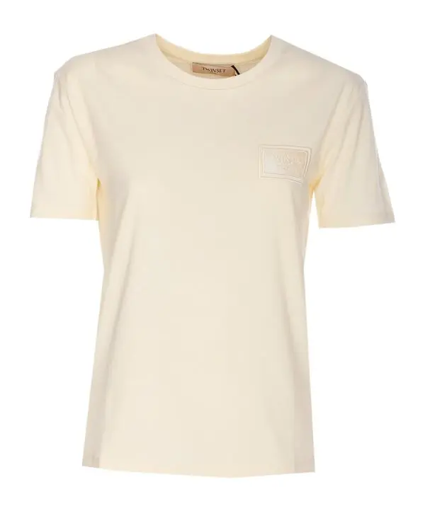 TWINSET Embroidered-logo Crew-neck T-shirt - White