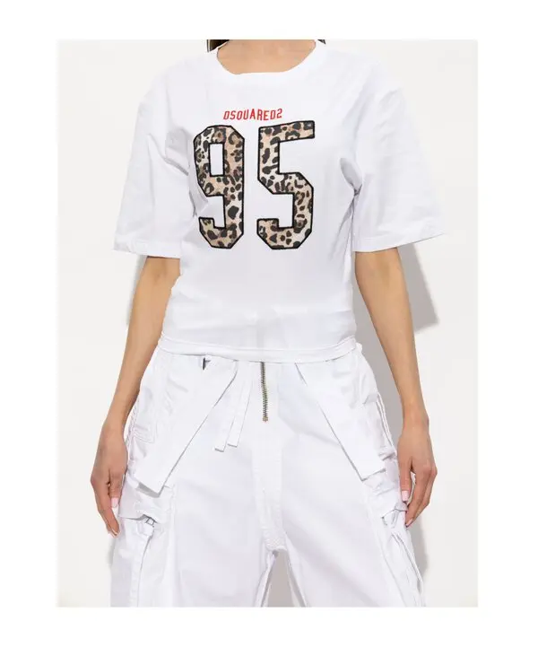 Dsquared2 Cropped Logo Print T-shirt