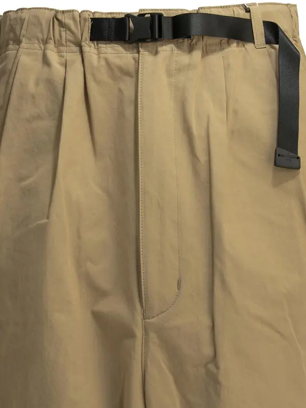 Comme Des Garçons Mid-rise Pleated Casual Trousers With Belted Detail