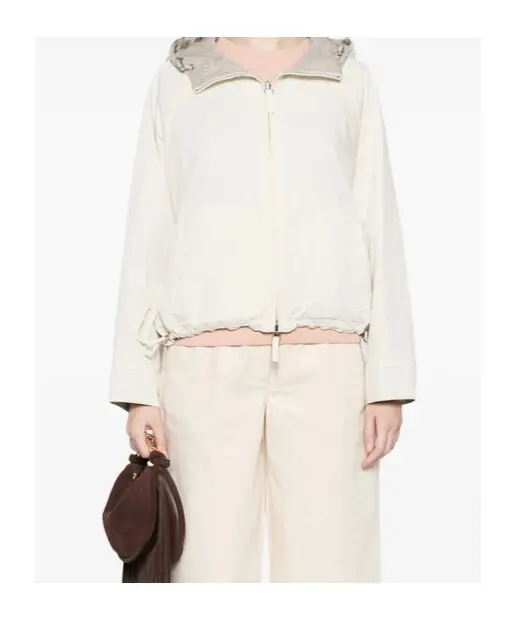 YVES SALOMON Reversible Hooded Jacket - Off-white