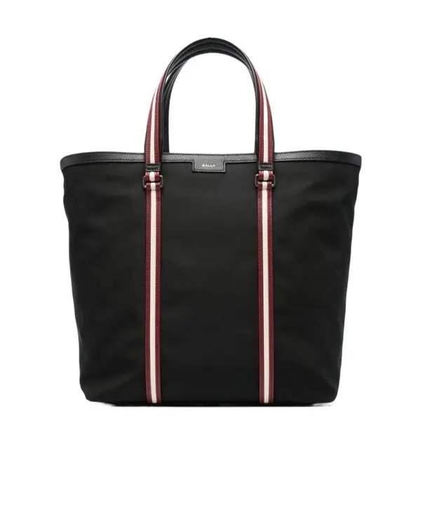 Bally Stripe Detail Tote Bag - Black