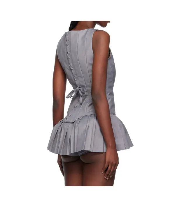 PUSHBUTTON Sleeveless Tube Top With Square Neckline And Pleated Detailing