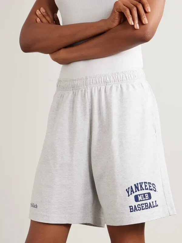 SPORTY  RICH Sporty & Rich Mlb Baseball Printed Athletic Shorts