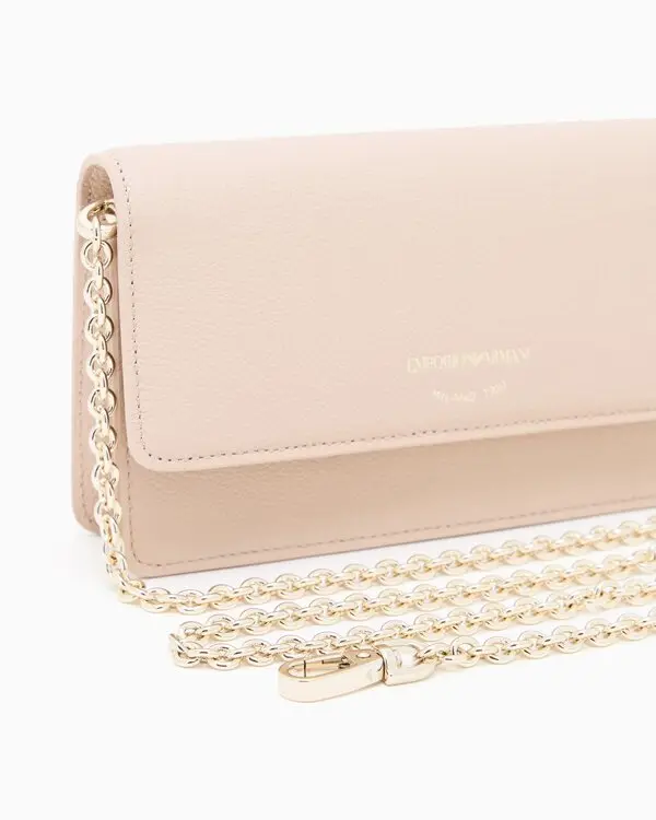 Emporio Armani Logo Stamp Foldover Clutch Bag