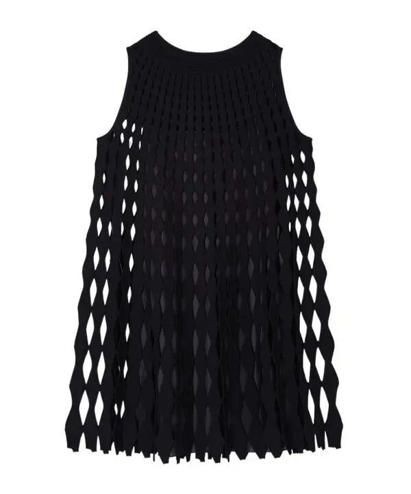 Emporio Armani Cut-out Sleeveless Mini Dress - Grey