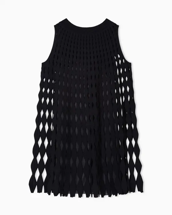 Emporio Armani Cut-out Sleeveless Mini Dress - Grey