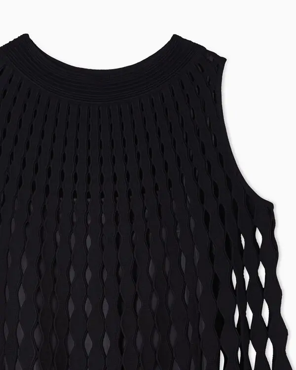 Emporio Armani Cut-out Sleeveless Mini Dress - Grey