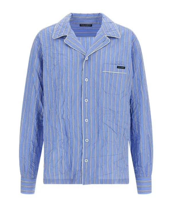 Dolce & Gabbana Dolce Gabbana Vanity Crinkled Pajama Shirt - Blue