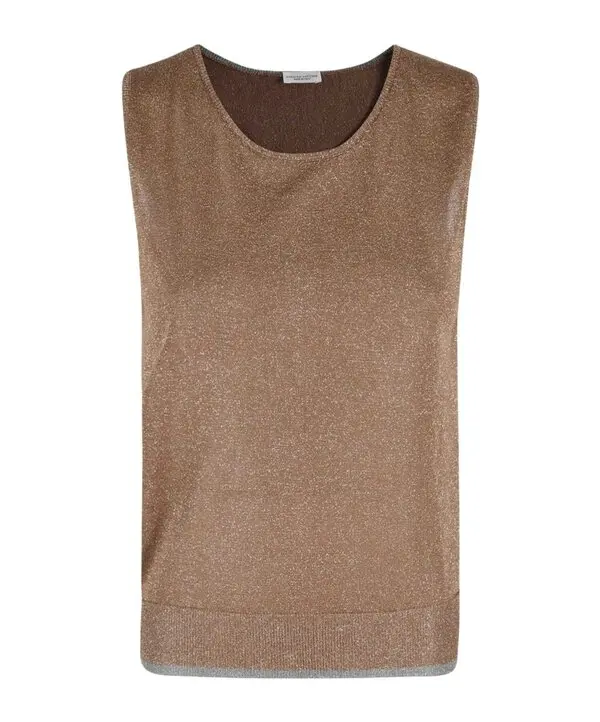 ROBERTO COLLINA Metallic Sleeveless Top - Brown