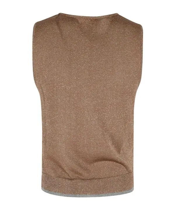 ROBERTO COLLINA Metallic Sleeveless Top - Brown