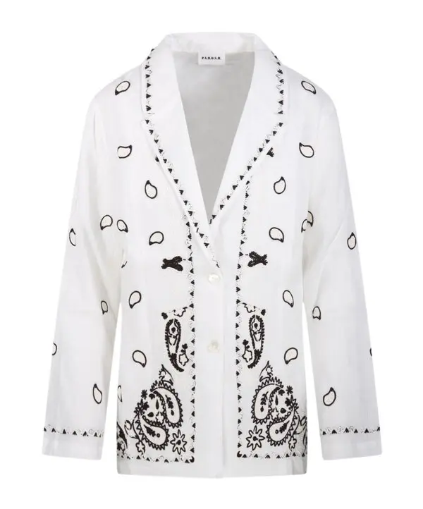 P.a.r.o.s.h Embroidered Single-breasted Blazer - White
