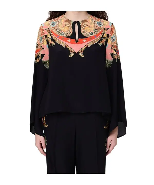 Etro Printed Keyhole Blouse