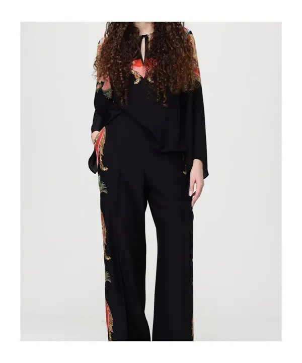 Etro Printed Keyhole Blouse