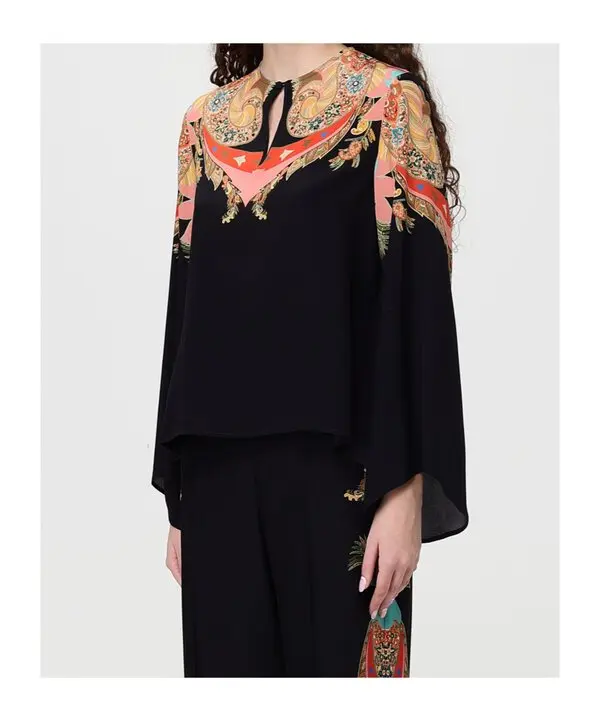 Etro Printed Keyhole Blouse