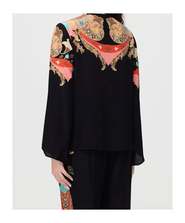 Etro Printed Keyhole Blouse