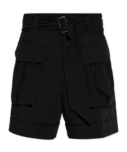 LANVIN Belted Cargo Shorts - Black