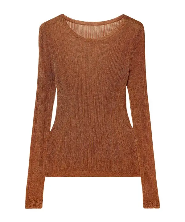 Ulla Johnson Long-sleeved Knitted Top - Bronze