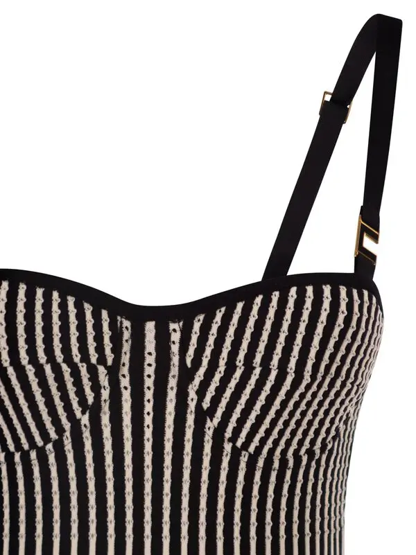 Elisabetta Franchi Two-toned Ribbed Dress