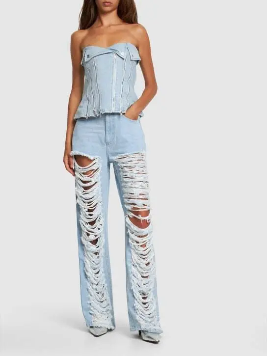 DION LEE Distressed Denim Trousers