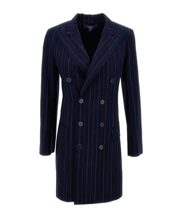 Ralph Lauren Camden Pinstripe Double-breasted Dress - Blue