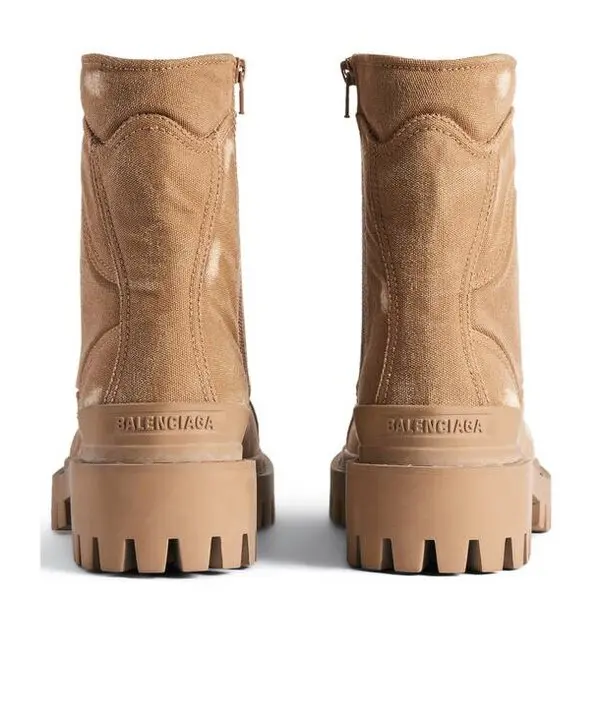 Balenciaga Combat Strike Lace-up Boots - Brown