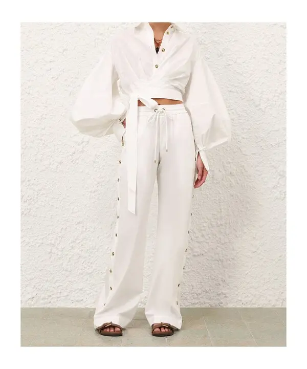 Zimmermann Side-button Drawstring Trousers