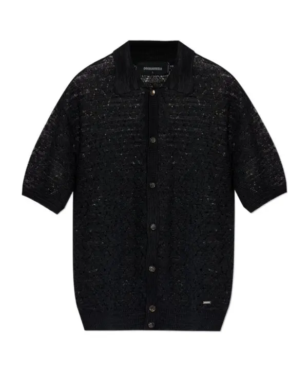 Dsquared2 Short-sleeved Collared Button-down Cardigan