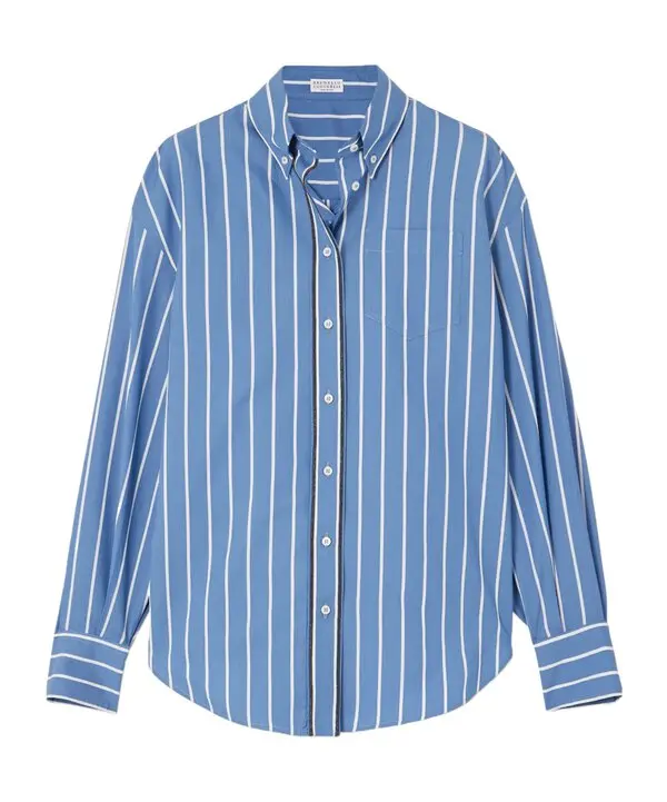 Brunello Cucinelli Long Sleeve Striped Shirt