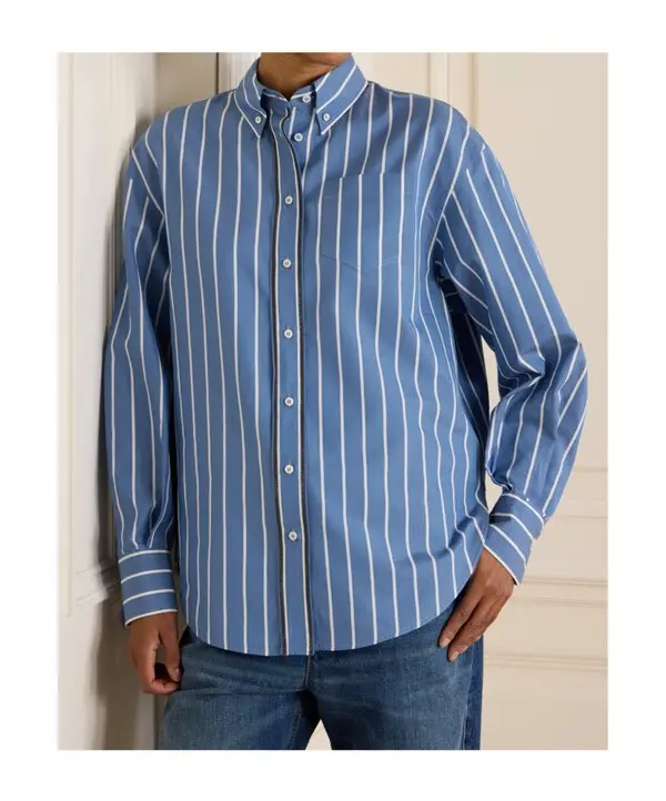Brunello Cucinelli Long Sleeve Striped Shirt