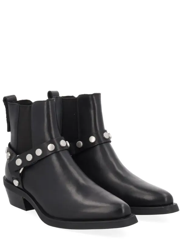 Ash Pointed Toe Chunky Heel Ankle Boots