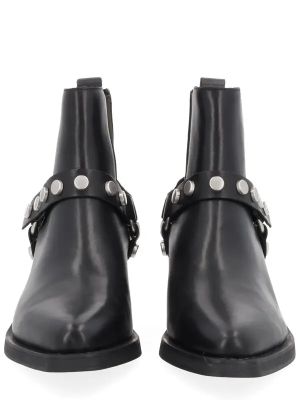 Ash Pointed Toe Chunky Heel Ankle Boots