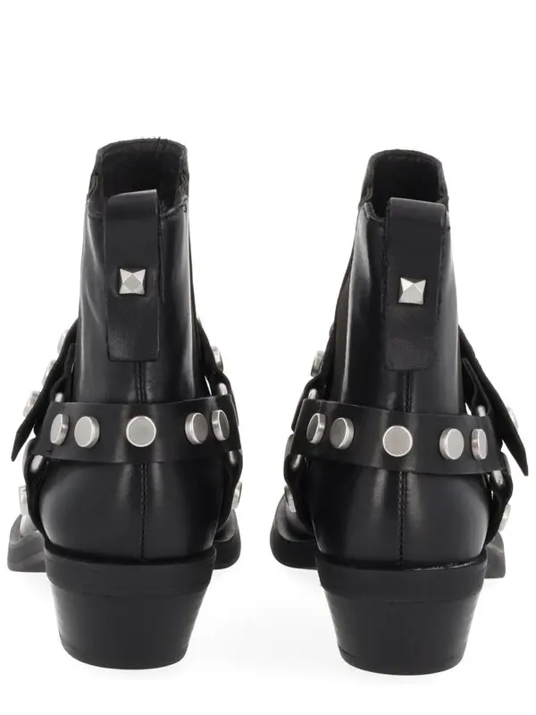 Ash Pointed Toe Chunky Heel Ankle Boots