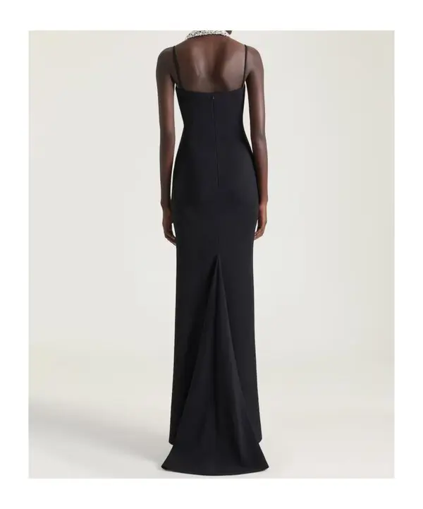 Givenchy Sliced Long Dress In Crepe Cady - Black
