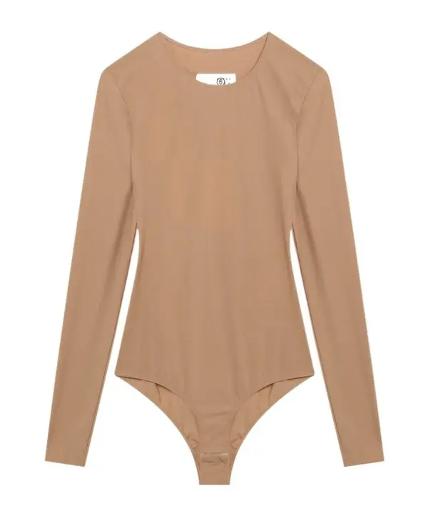 MAISON MARGIELA Long Sleeved Crewneck Bodysuit - Beige