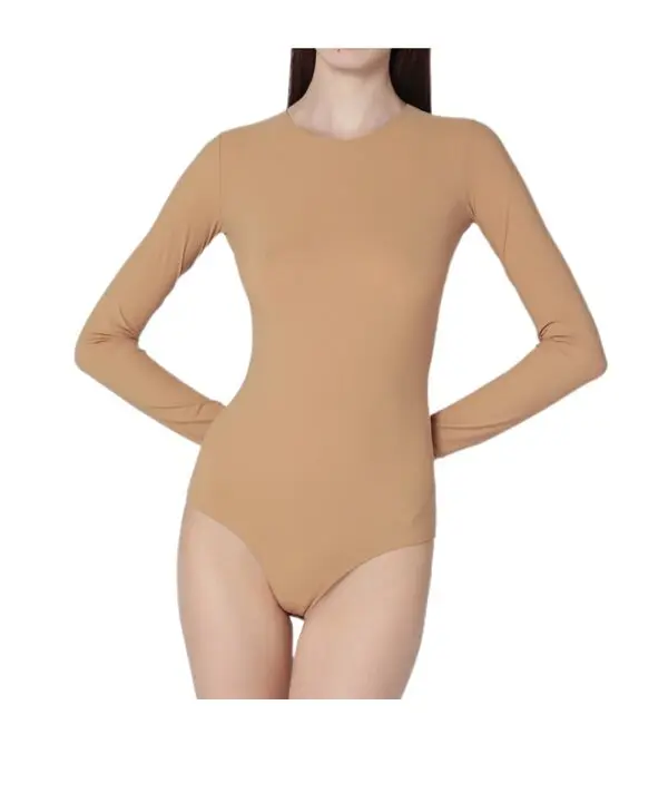 MAISON MARGIELA Long Sleeve Crewneck Bodysuit - Beige