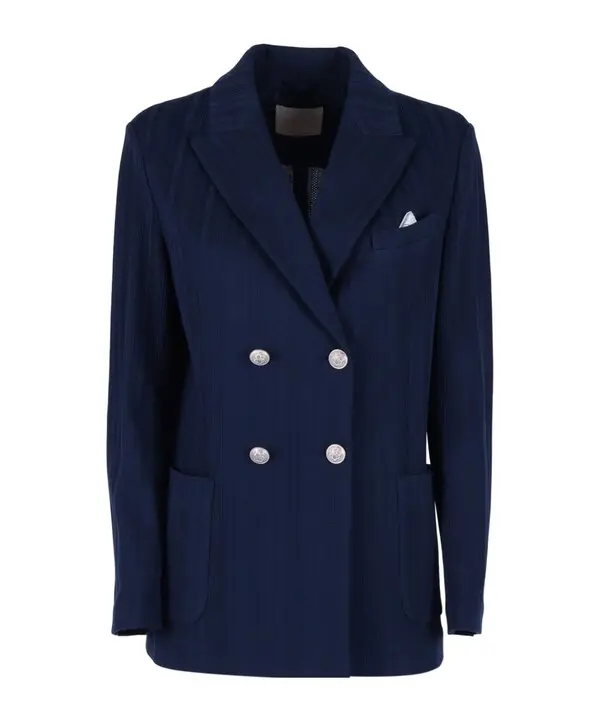 CIRCOLO 1901 Double-breasted Blazer With Notched Lapel