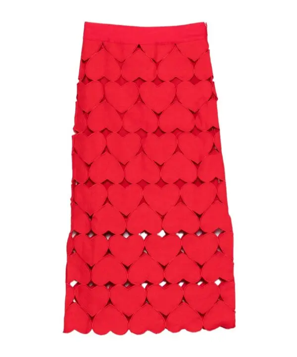 Farm Rio Heart Cutout Midi Skirt