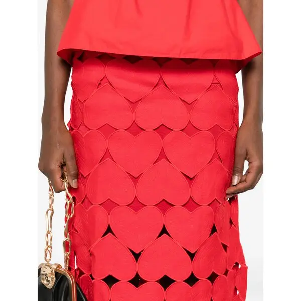 Farm Rio Heart Cutout Midi Skirt