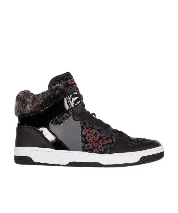 EA7 High Top Sneakers With Embossed Logo Detailing - Black