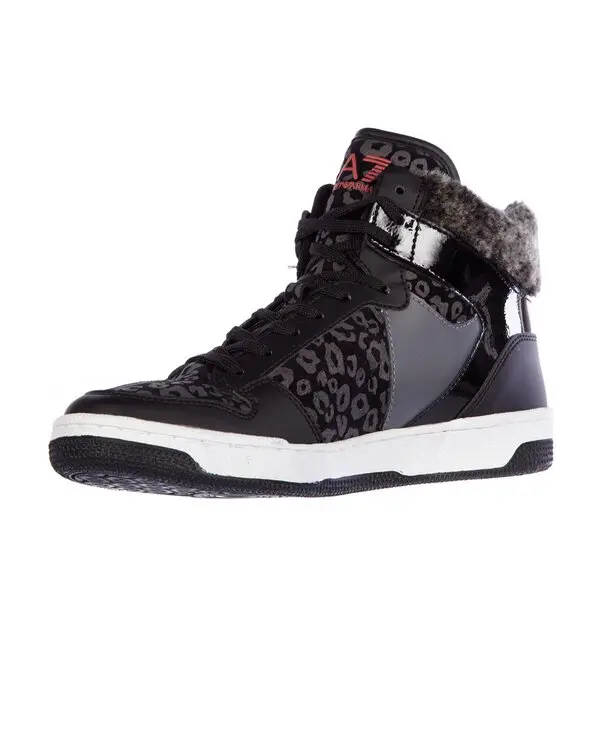 EA7 High Top Sneakers With Embossed Logo Detailing