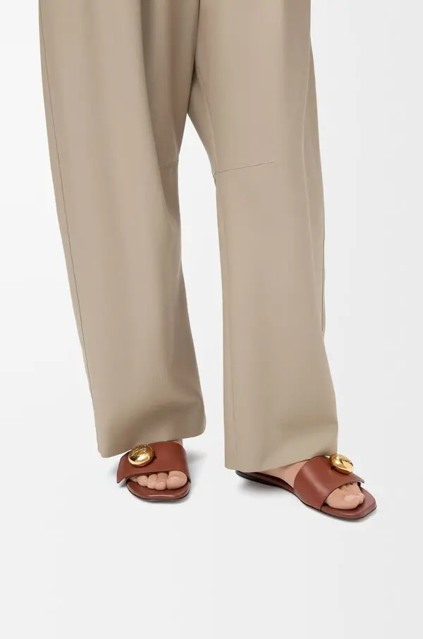 Loewe Logo Plaque Slides - Brown