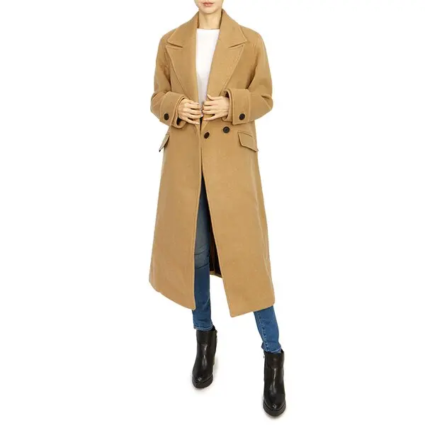 ALLSAINTS Long-sleeved Double-breasted Coat - Nude
