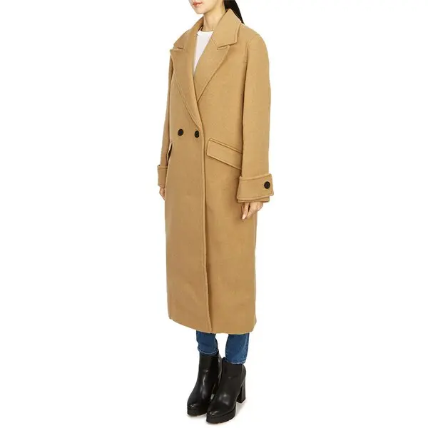 ALLSAINTS Long-sleeved Double-breasted Coat - Nude