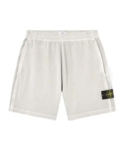 Stone Island Logo Patch Wide Leg Shorts - White